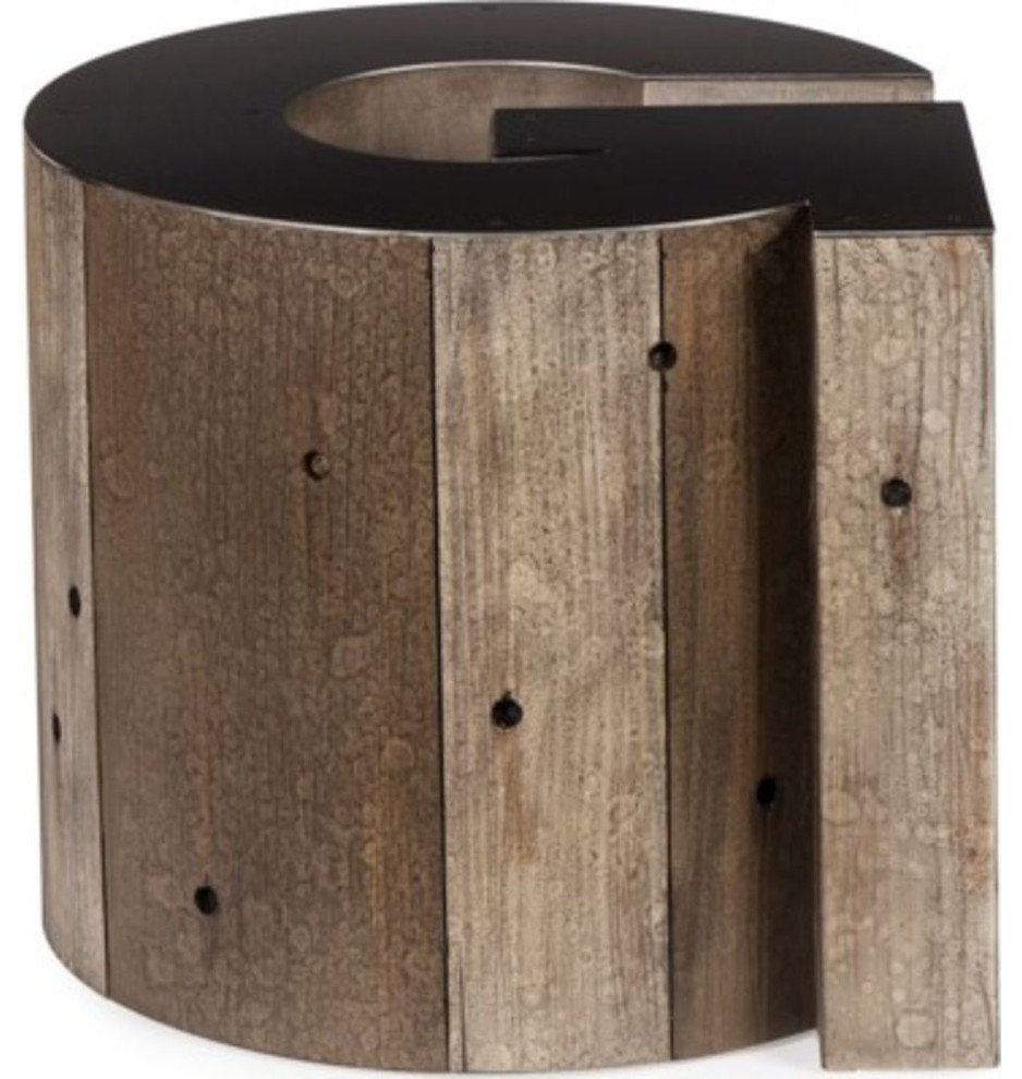 Resource Decor Alphabet Side Table, Letter G - Rustic - Side Tables And ...