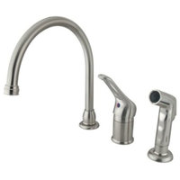 Single Loop Handle Kitchen Faucet with Non-Metallic Side Sprayer KB818 ...