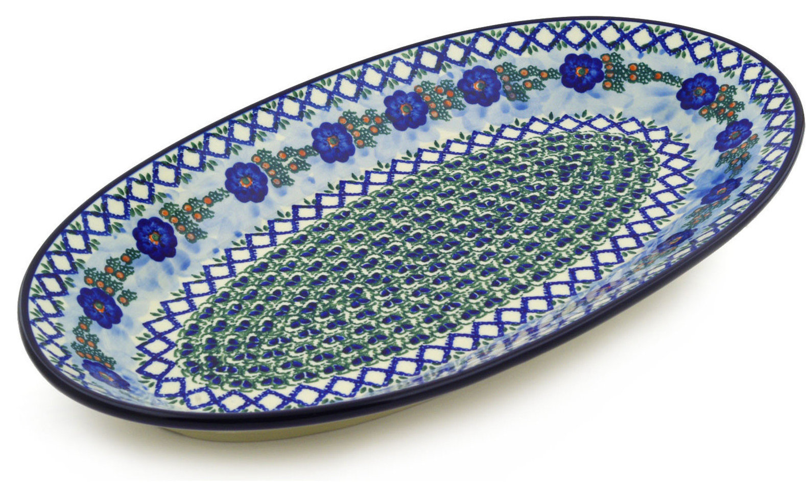 Polmedia Polish Pottery 18" Stoneware Platter - Mediterranean - Serving ...
