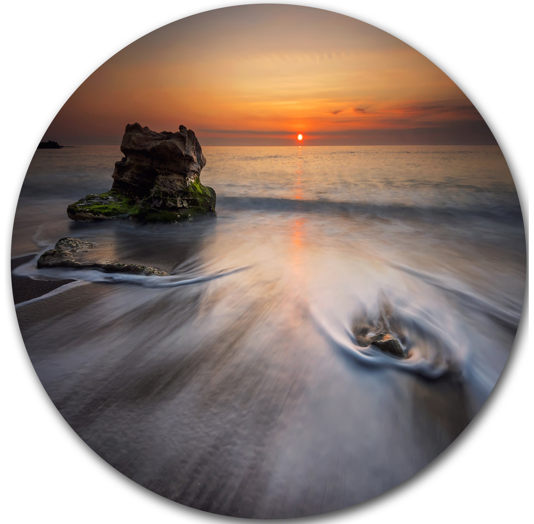 Stormy Sea With Rushing White Waves, Beach Disc Metal Wall Art, Disc of ...