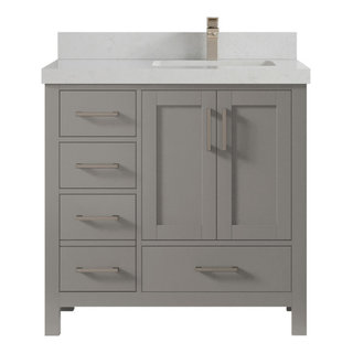 Malibu 36 Right Offset Bath Vanity, 36" Right Offset - Transitional - Bathroom Vanities And Sink ...
