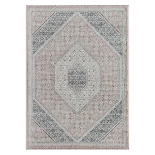 Harper Quartz Rose Transitional Vintage Area Rug, 5'x7', 5'x7 ...