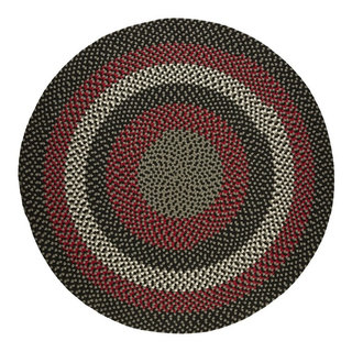 Rhody Rug Manhattan Rug, Black Satin, 8' Round, 8' Round - Outdoor Rugs ...