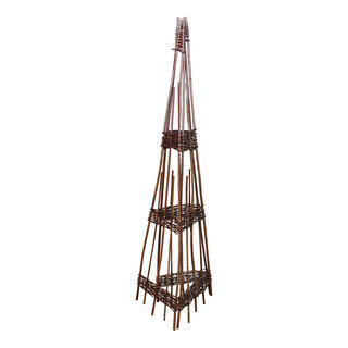 Willow Foldable 3 Sided Obelisk, 60" - Rustic - Garden Trellises - by ...