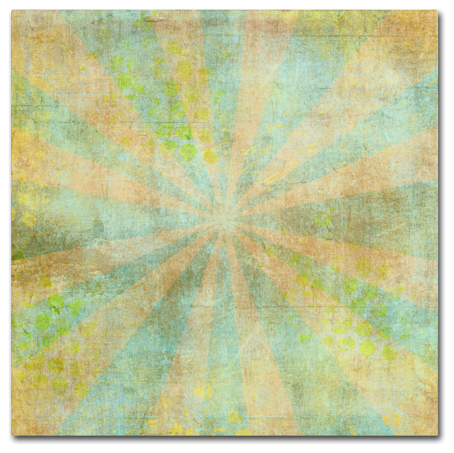 Marcee Duggar 'Teal Sunburst Grunge' Canvas Art, 24"x 24 ...