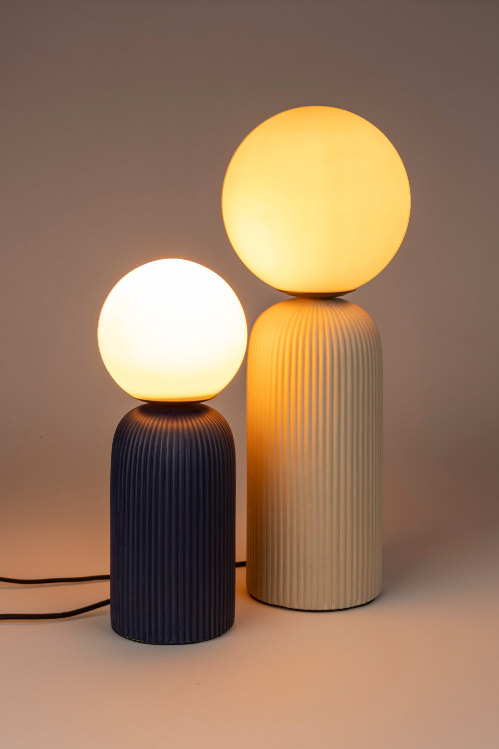 Blue Fluted Ceramic Table Lamp S, Zuiver Dash - Contemporary - Table ...