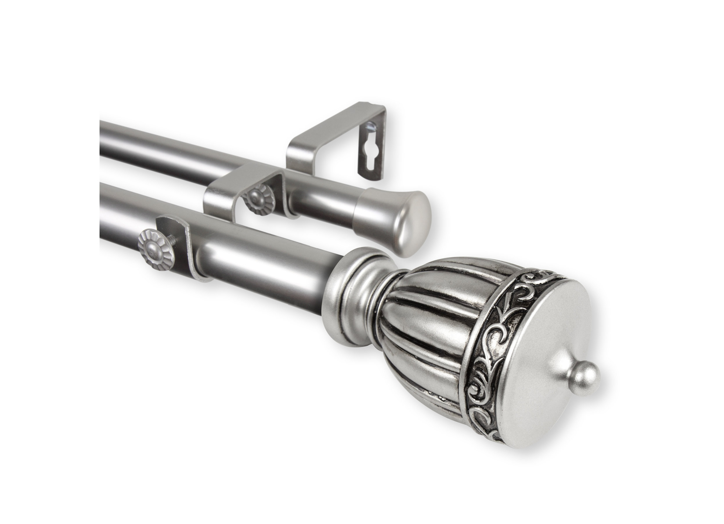 Kingsman 1" Double Curtain Rod, 66"-120" - Traditional - Curtain Rods ...