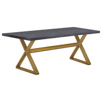 Conway 5-piece Rectangular Dining Set Dark Walnut and Aged Gold ...