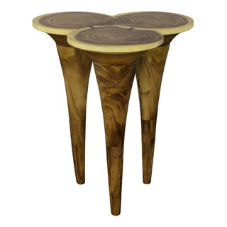 Marley Bar Table, Chamcha Wood, Natural, 36x36x42"h - Rustic - Indoor ...