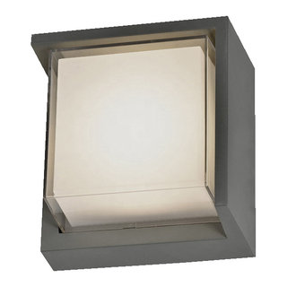 Geo LED Wall Fixture, Silica/Matte Black - Transitional - Outdoor Wall ...