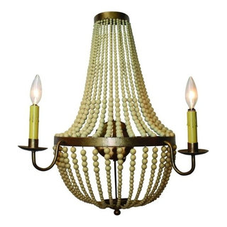25" Iron Cream Beaded 2-Light Sconce, Romantic Old World Wall Pearl ...