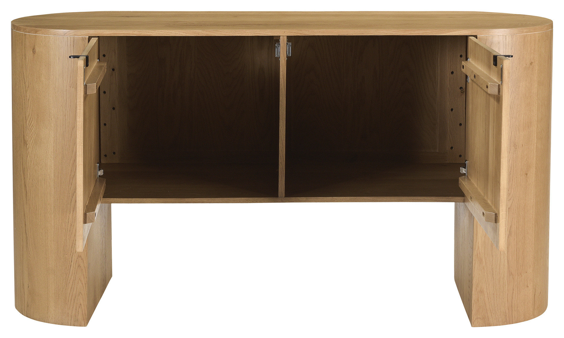 Theo Small 2 Door Natural Solid Oak Wood Sideboard - Transitional ...