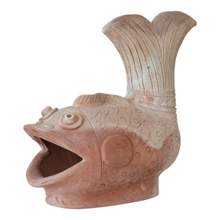 Terra-cotta Fish Decor, Natural - Modern - Decorative Objects And ...