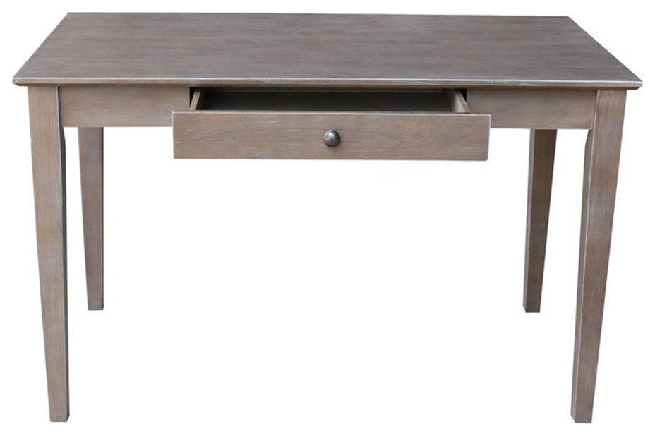 Pemberly Row Traditional Wood Writing Desk With Drawer in Unfinished ...