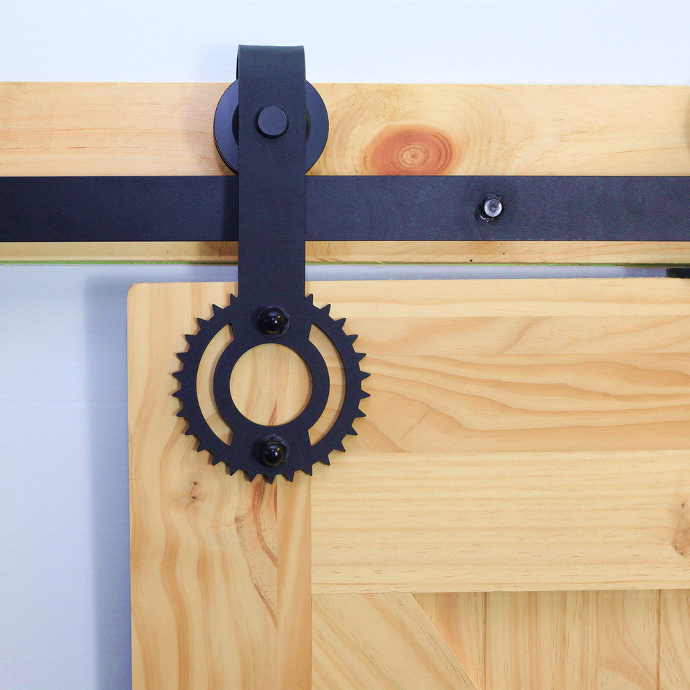 Sliding Barn Door Hardware Kit, Gear Design, 16' - Traditional - Barn ...