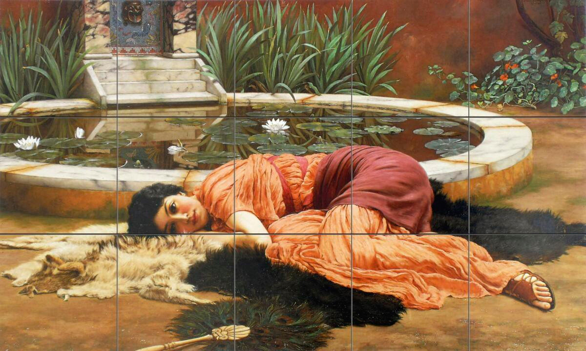 Tile Mural Kitchen Backsplash - Dolce Far Neinte Pompeian Fishpond 1904 ...