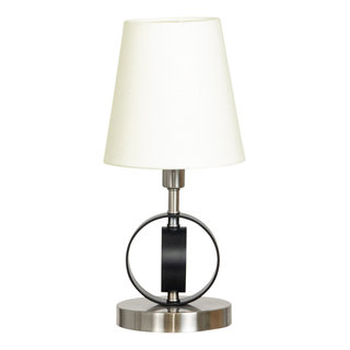 House of Troy Bryson B209-SN/BLK 1 Light Table lamp in Black/Satin ...