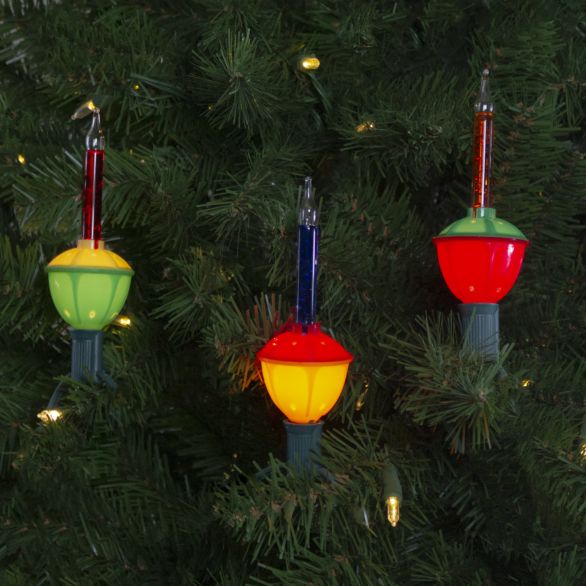 Pack of 3 Multi-Color C7 Retro Bubble Light Replacement Christmas Bulbs ...