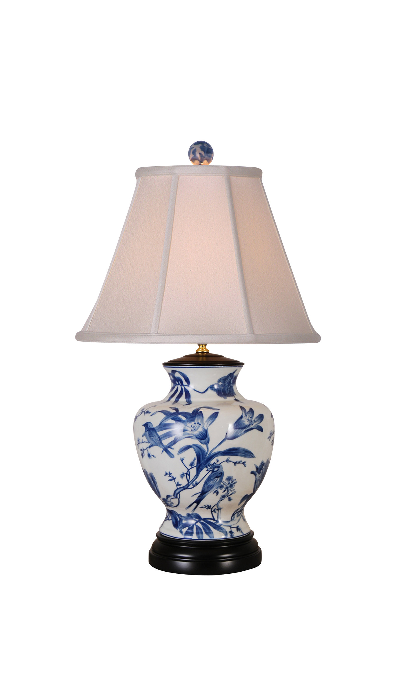 Blue and White Floral And Lily Table Lamp - Traditional - Table Lamps ...