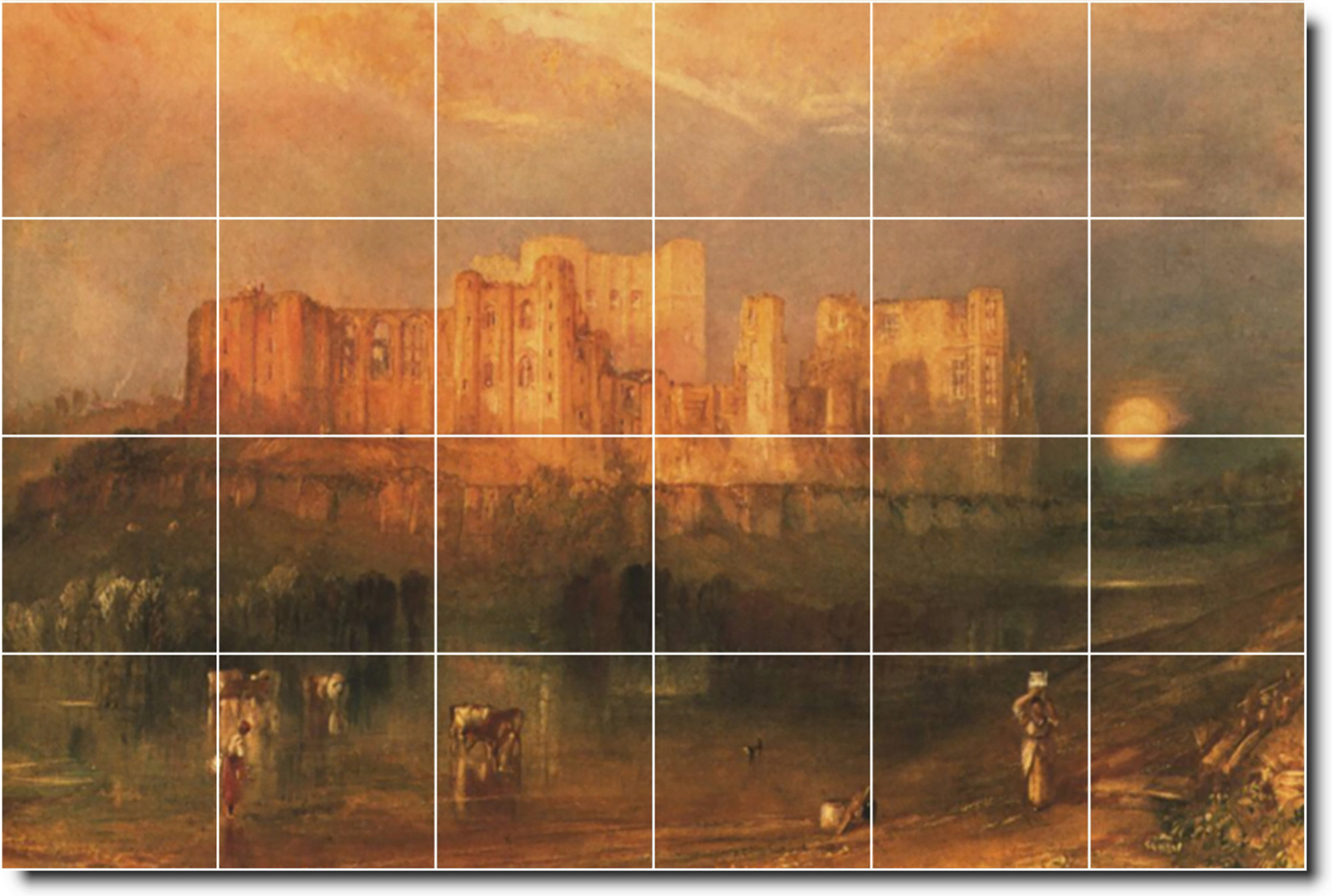 Joseph Turner Country Painting Ceramic Tile Mural #273, 48" Wide x 32 ...