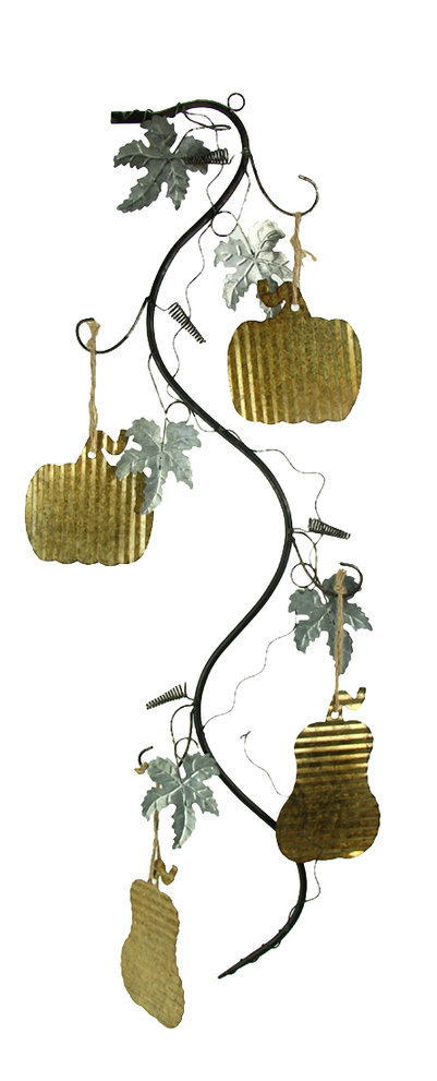 Metallic Gold Fall Harvest Metal Art Wall Sculpture, Large ...