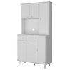 FM FURNITURE Venice 90 Pantry with Six Doors Cabinet Black Engineered ...
