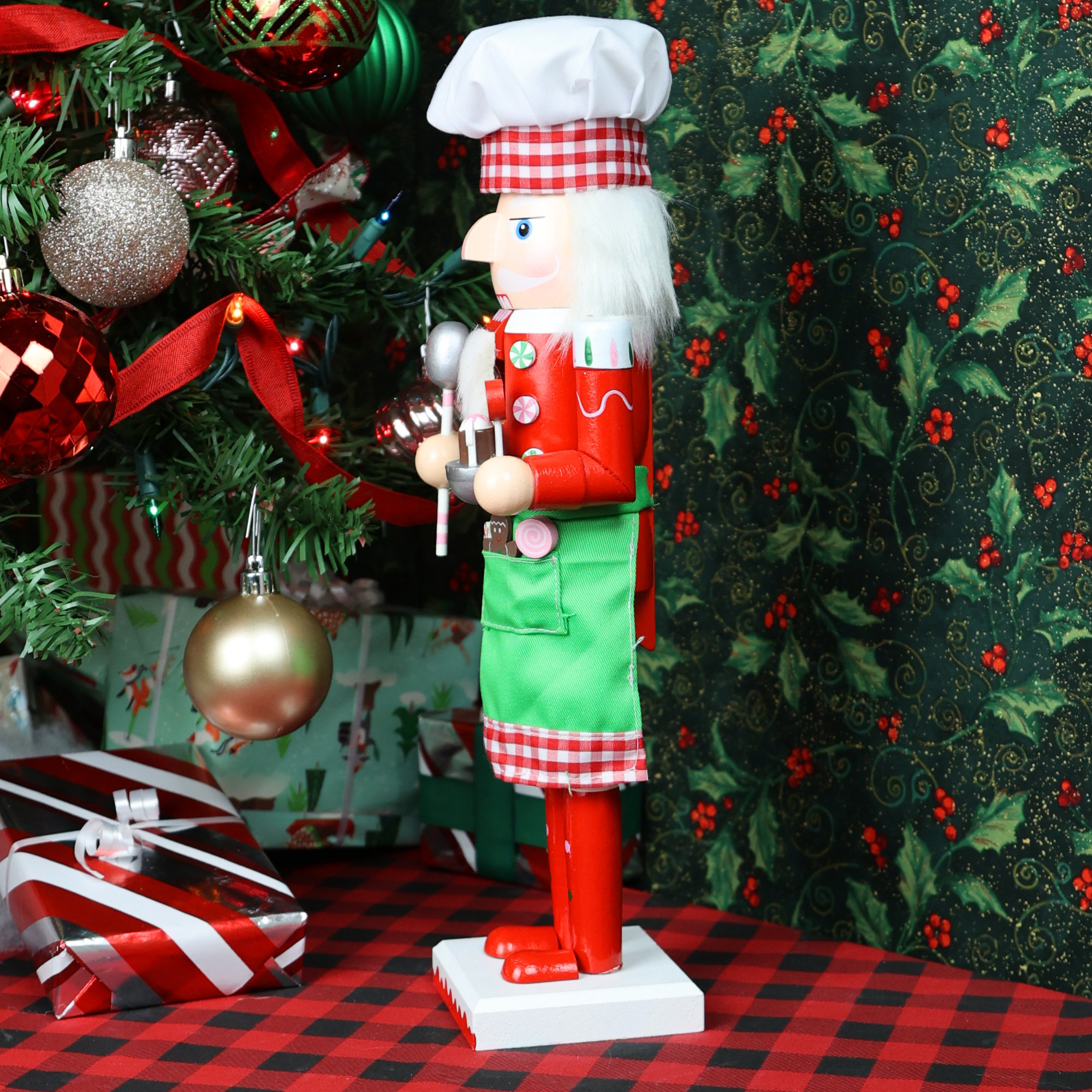 15" Christmas Chef Themed Wooden Nutcracker Christmas Decoration ...
