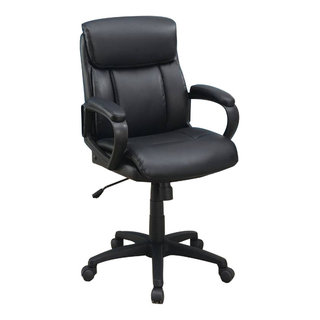Office Chair with Top Padded Back and Casters, Black - Contemporary ...