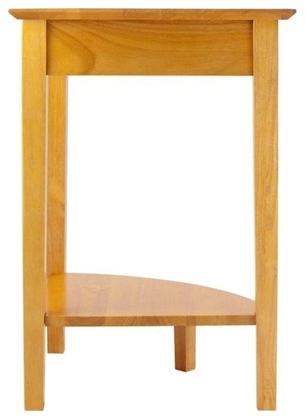 Pemberly Row Transitional Solid Wood Corner Table in Honey Pine ...