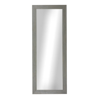 Modern Rustic Wooden Weathered Gray Wall Mirror, 35.25x64.25 ...