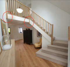 Weird ceiling under stairs | Houzz Forum