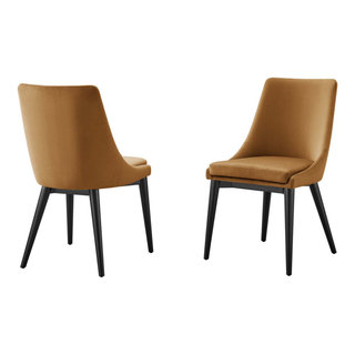 Side Dining Chair, Set of 2, Black, Velvet, Modern, Cafe Bistro ...