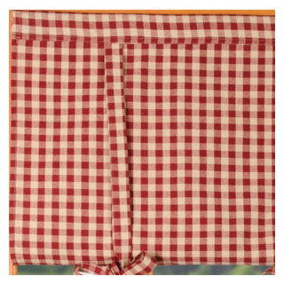 Heritage House Check Barn Red - Nutmeg 26" Roll Tie Valance by Raghu ...