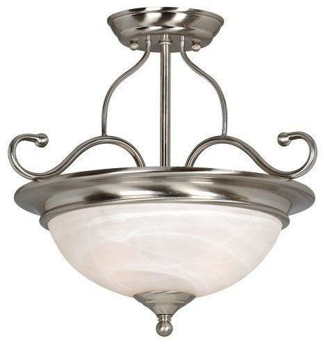 Hardware House Saturn Semi Flush Ceiling Light, Satin Nickel ...