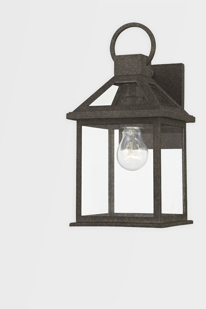 Sanders 1 Light Small Exterior Wall Scone, French Iron - Transitional ...