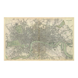 "London, England, 1843" Paper Art, 24"x16", 42"x27" - Contemporary ...