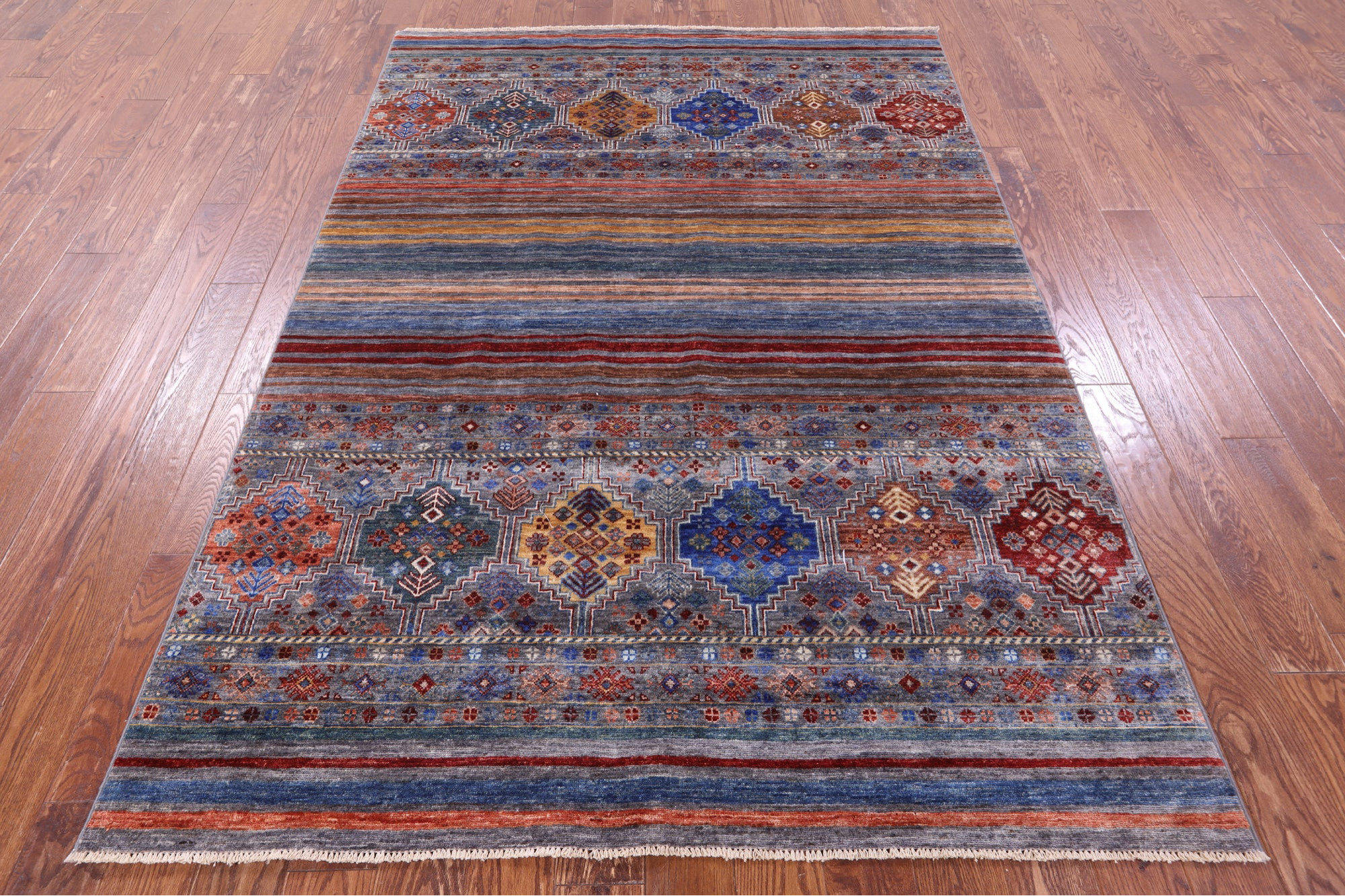 Khorjin Super Kazak Hand Knotted Wool Rug 5' 7" X 7' 11" - Q16658, 5' 7 ...