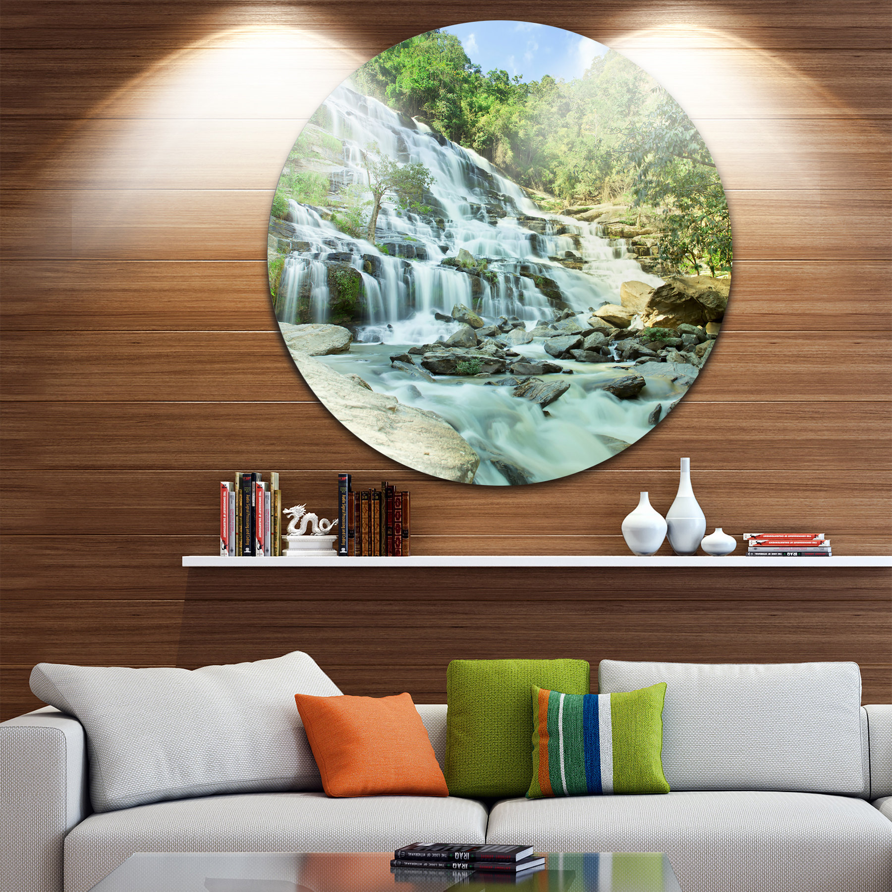 Maeyar Waterfall, Landscape Photography Disc Metal Artwork, Disc of 36 ...