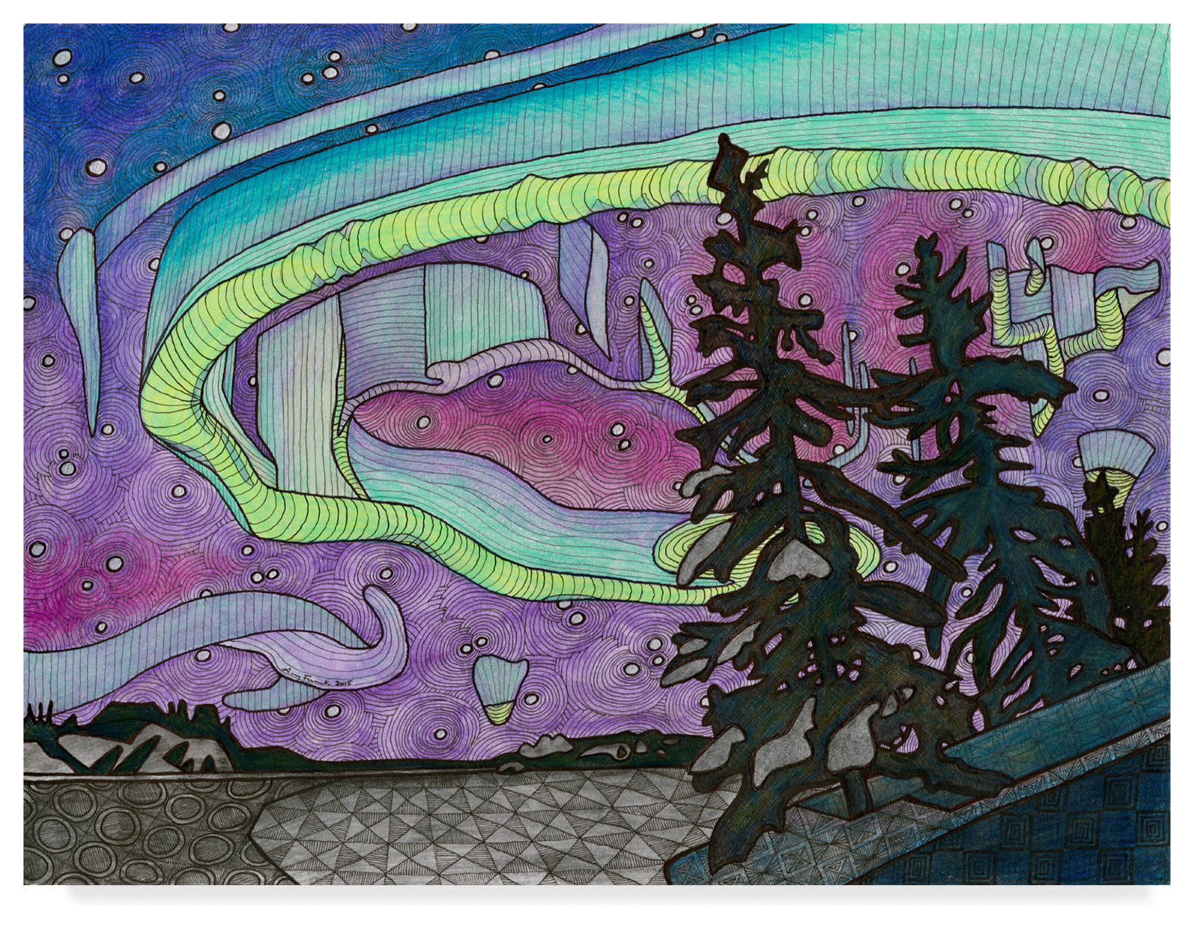 Amy Frank 'The Northern Lights Background' Canvas Art, 14"x19" - Rustic ...