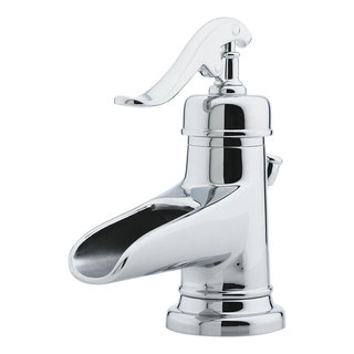 Classic Bathroom Faucet, Waterfall Design & Pump Style Handle, Polished ...