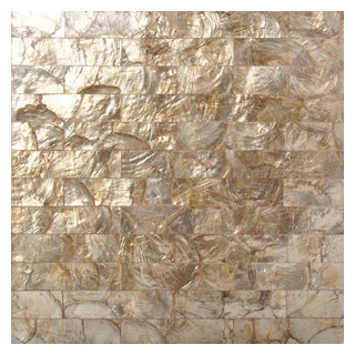 Gold mirror mother of pearl tiles golden shell mosaic tile kitchen ...