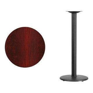 24" Round Laminate Table Top With 18" Round Bar Height Table Base ...
