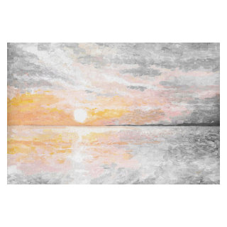 "Dusky Sunset" Painting Print on Wrapped Canvas, 18"x12" - Contemporary ...