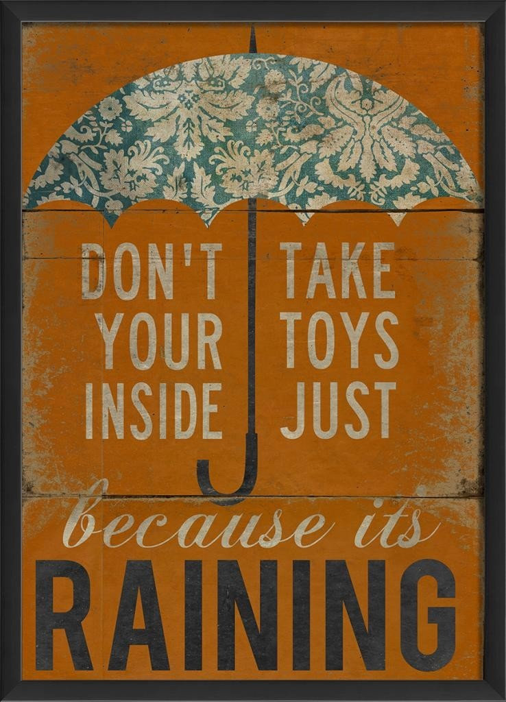 Don't take your toys inside Framed Artwork, Large - Contemporary ...