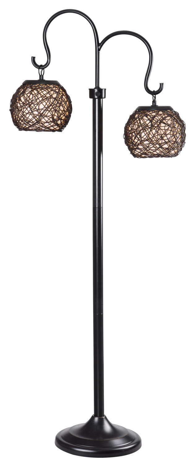 Kenroy 32246BRZ 2-Light Outdoor Floor Lamp, Castillo - Tropical ...