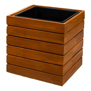 Serene Spaces Living Acacia Wood Planter Box, Square Planter ...