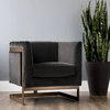 Quenby Armchair, Antique Brass, Giotto Shale Gray - Contemporary ...