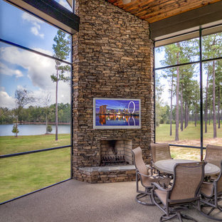 75 Beautiful Sunroom With A Corner Fireplace Pictures & Ideas - June ...