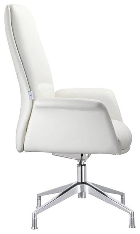 LeisureMod Summit Faux Leather Office Chair with Adjustable Height Gray ...