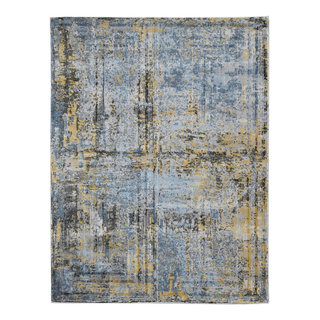 Cairo Dusaan Dark Gray Polyester Blend Area Rug, 7'10"x10'10", 7'10"x10 ...